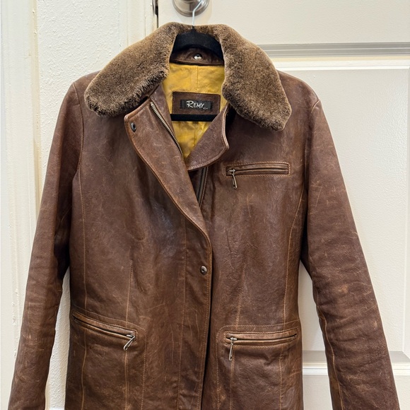 Remy Leather | Jackets & Coats | Remy Leather Brown Leather Jacket With ...